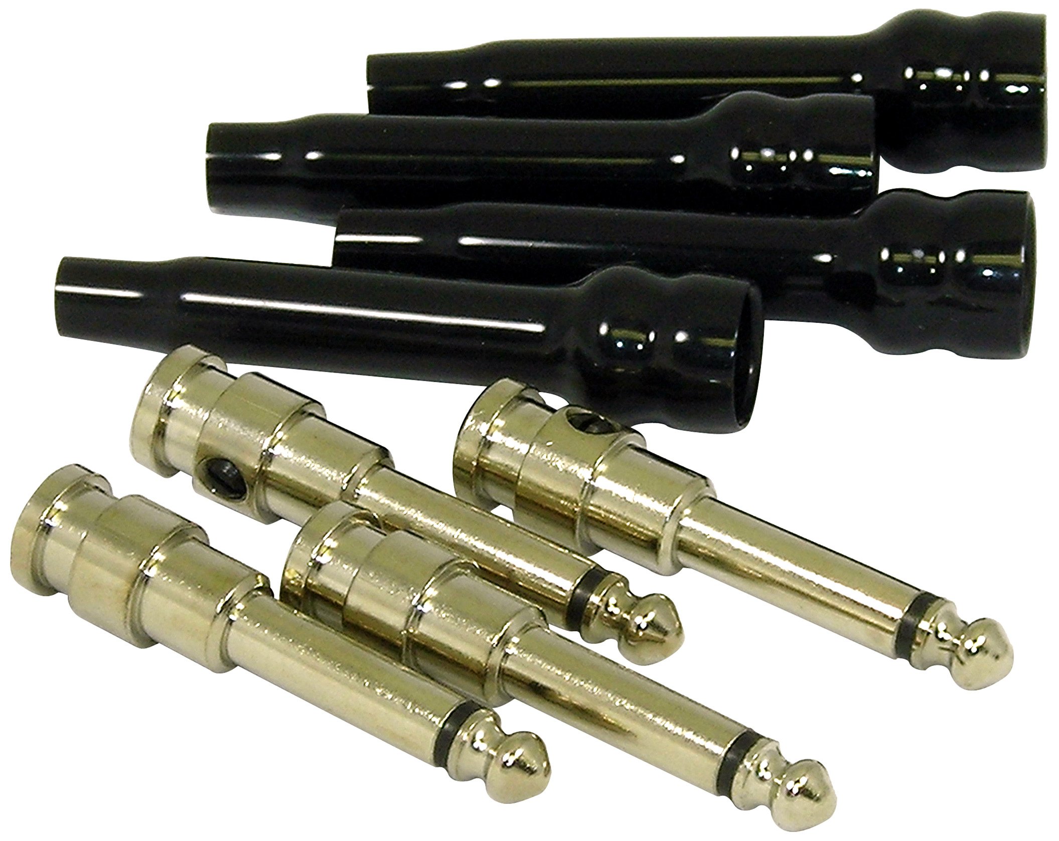 George L's 155 Guage Straight Plugs with Black Jackets (4 Piece Set)