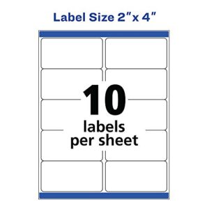 Avery Printable Shipping Labels with Sure Feed, 2" x 4", White, 500 Blank Mailing Labels (8363)