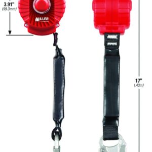 Miller by Honeywell TurboLite 6-Foot Personal Fall Limiter with Lanyard End Steel Locking Snap Hook (MFL-3-Z7/6FT), Red