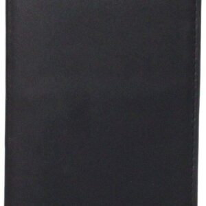 Tommy Hilfiger Leather Secretary Wallet - Slim Long Multipurpose Versatile Vertical Bifold Checkbook Cover, Black