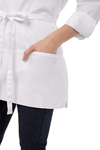 Chef Works Unisex Three Pocket Apron, White, One Size