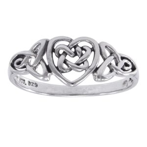 sterling silver celtic trinity knot heart ring size 3(sizes 3,4,5,6,7,8,9,10,11,12,13,14,15,16)