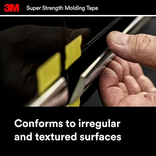 3M Super-Strength Molding Tape, 1/2 in x 15 ft, High Strength Double-Sided Adhesive, Permanently Attaches Side Moldings, Trim and Emblems to Interior and Exterior of Vehicles (03614)