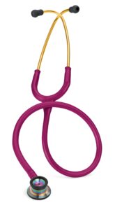 3m littmann classic ii infant stethoscope, 2157, stainless steel rainbow-finish chestpiece, 28" raspberry tube, brass stem, and headset