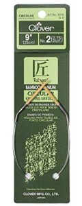 clover bamboo circular knitting needles takumi, 9-inch size 2 - 407857