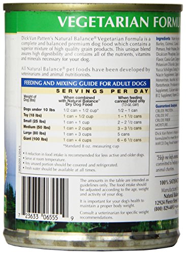 Natural Balance Vegetarian Formula Dog Food (Pack Of 12 13-Ounce Cans)