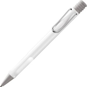 Lamy safari white - Ballpoint Pen with ergonomic grip & line width M - for pleasant long writing - made of robust ASA plastic – including large capacity refill M 16 in blue