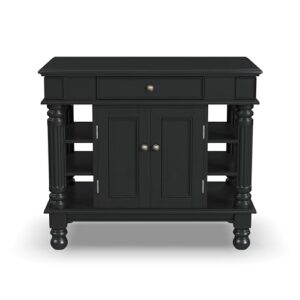 Homestyles Americana Black Kitchen Island with Open Shelving by Home Styles