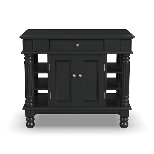 Homestyles Americana Black Kitchen Island with Open Shelving by Home Styles