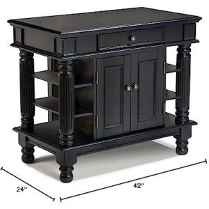 Homestyles Americana Black Kitchen Island with Open Shelving by Home Styles