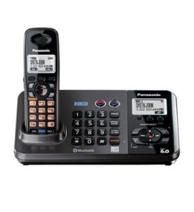 panasonic kx-tg9381t 2-line expandable cordless phone and answering system, metallic black, 1 handset