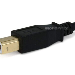 Monoprice USB-A Male to USB-B Male 2.0 Cable - 28/24AWG, Shielded, Gold Plated, 3 Feet, Black