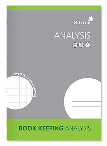 Silvine A4 Book Keeping Analysis, 32 Pages Printed 'Analysis' 7 Columns - Ref SJA4A