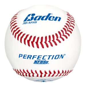 baden perfection nfhs raised seam leather game baseballs - 3b-nfhs (one dozen)