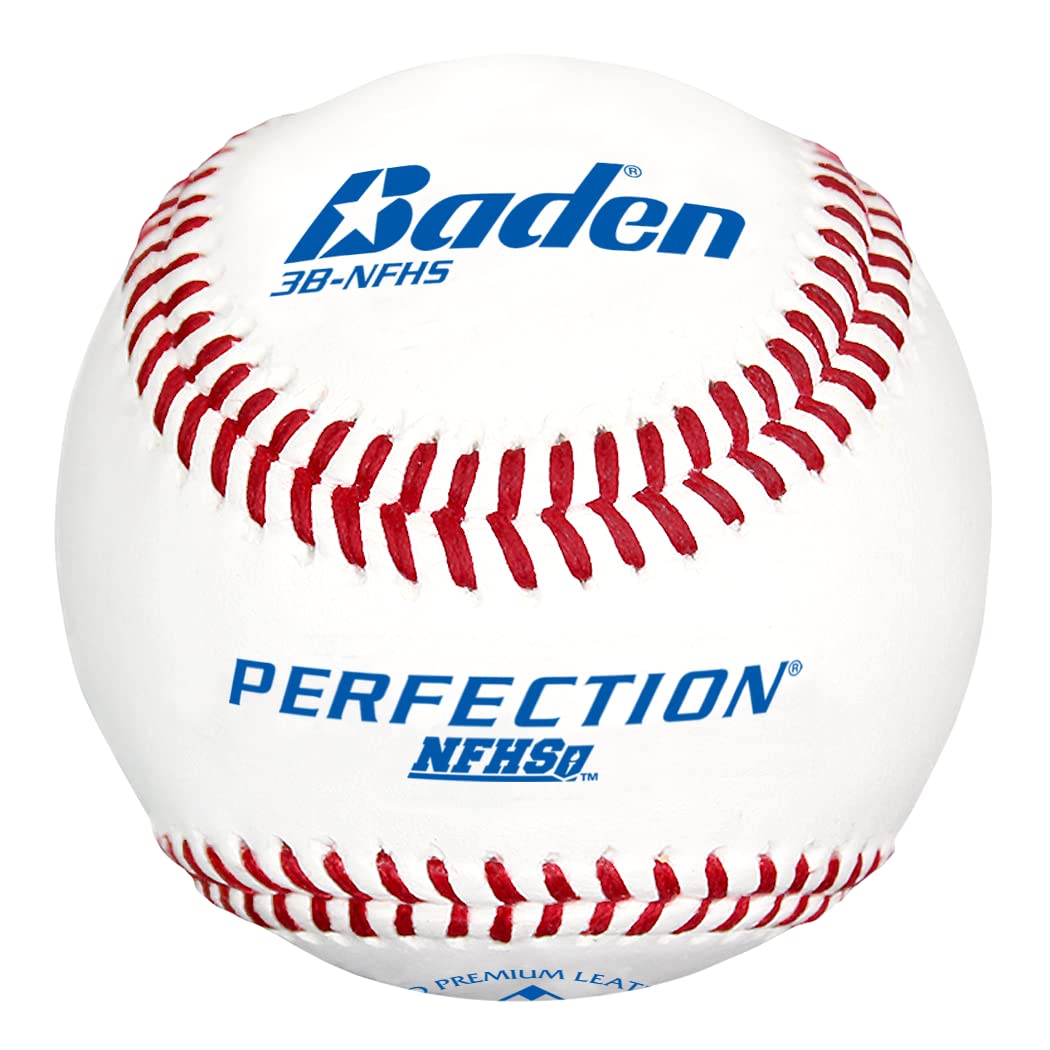 Baden Perfection NFHS Raised Seam Leather Game Baseballs - 3B-NFHS (One Dozen)