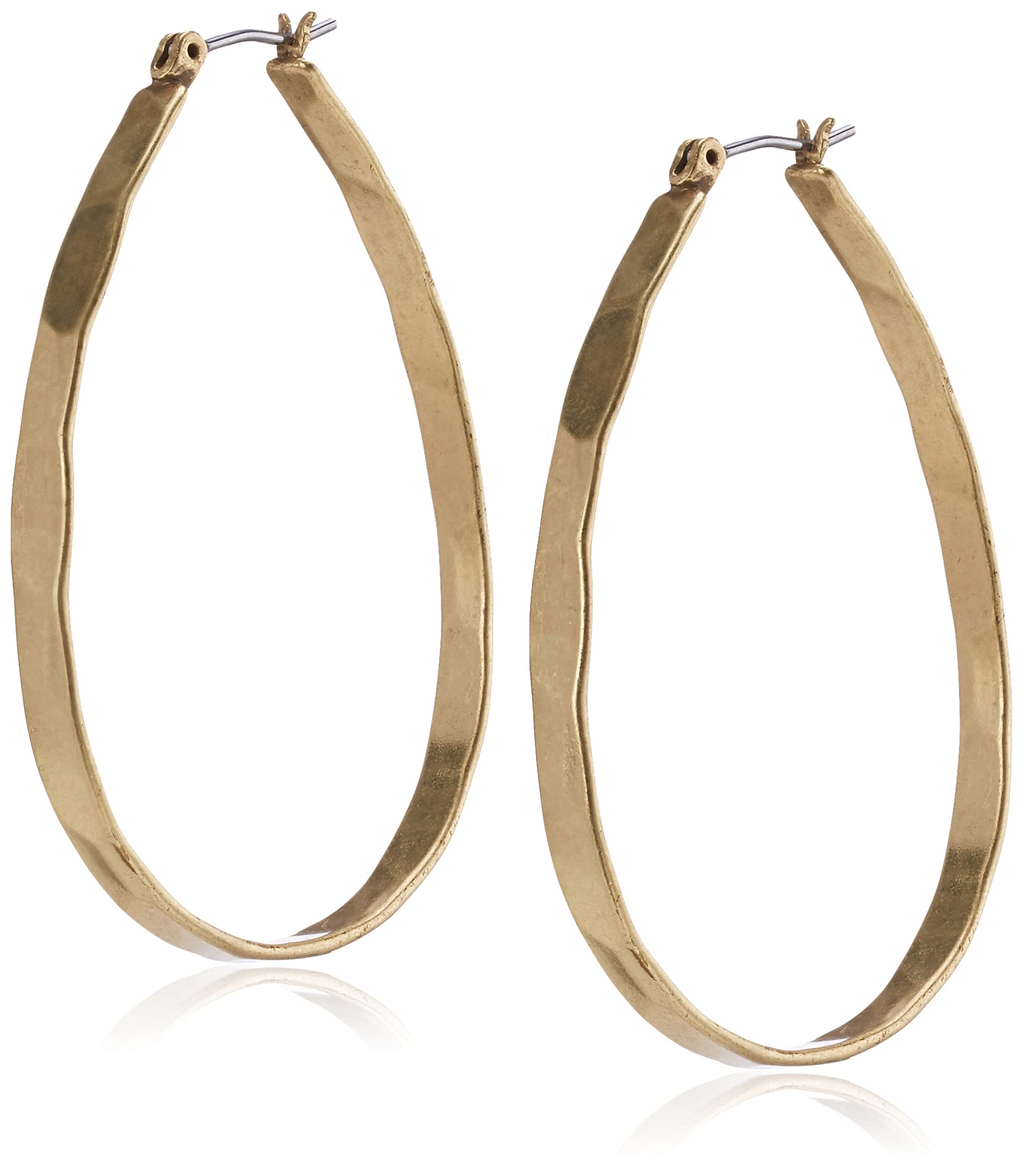 Lucky Brand Earrings, Medium 1-3/4" Oblong Hoop