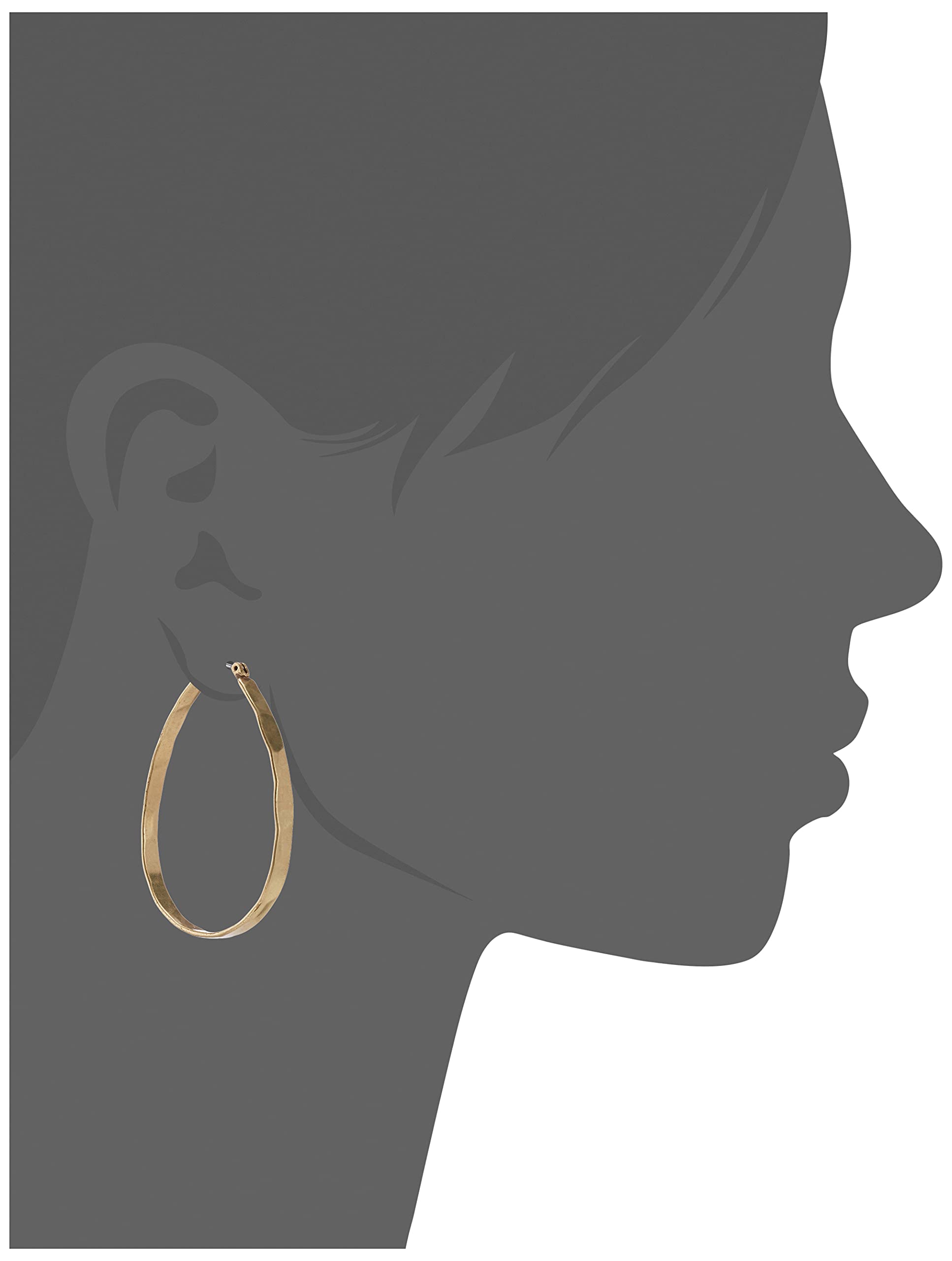 Lucky Brand Earrings, Medium 1-3/4" Oblong Hoop