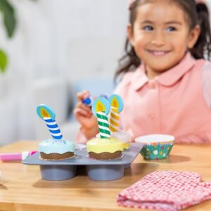 Melissa & Doug Bake and Decorate Wooden Cupcake Play Food Set - FSC Certified