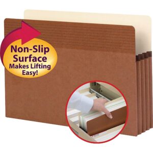 Smead Easy Grip® File Pocket, Straight-Cut Tab, 3-1/2" Expansion, Legal Size, Redrope, 25 per Box (73210)