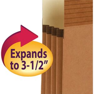 Smead Easy Grip® File Pocket, Straight-Cut Tab, 3-1/2" Expansion, Legal Size, Redrope, 25 per Box (73210)