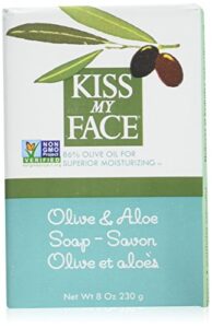 kiss my face soap bar olive & aloe with sea salt 8 ounce (235ml) (6 pack)