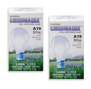 chromalux light bulb frosted-60w - 1 bulb (pack of 2)