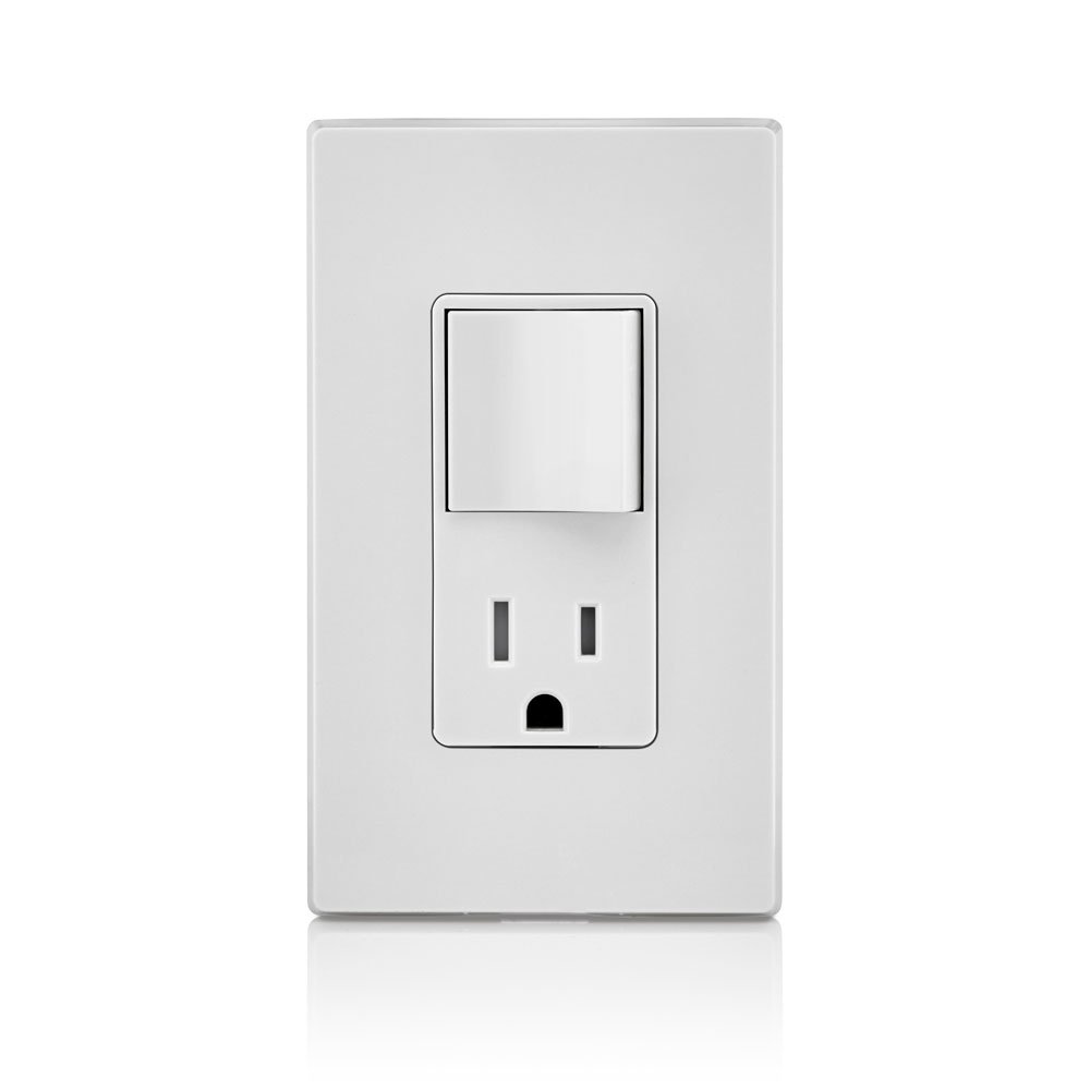 Leviton T5625-W Decora Combination Switch and Tamper-Resistant Receptacle, White