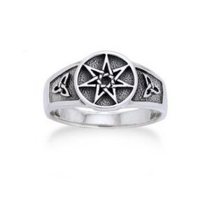 sterling silver faerie or elven star and celtic knot ring size 7(sizes 4,5,6,7,8,9,10,11)