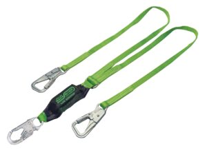 miller by honeywell by 8798b/6ftgn backbiter 2 leg lanyard, green