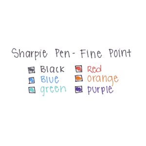 SHARPIE 1976527 Pen, Fine Point, Assorted Colors, 6-Count