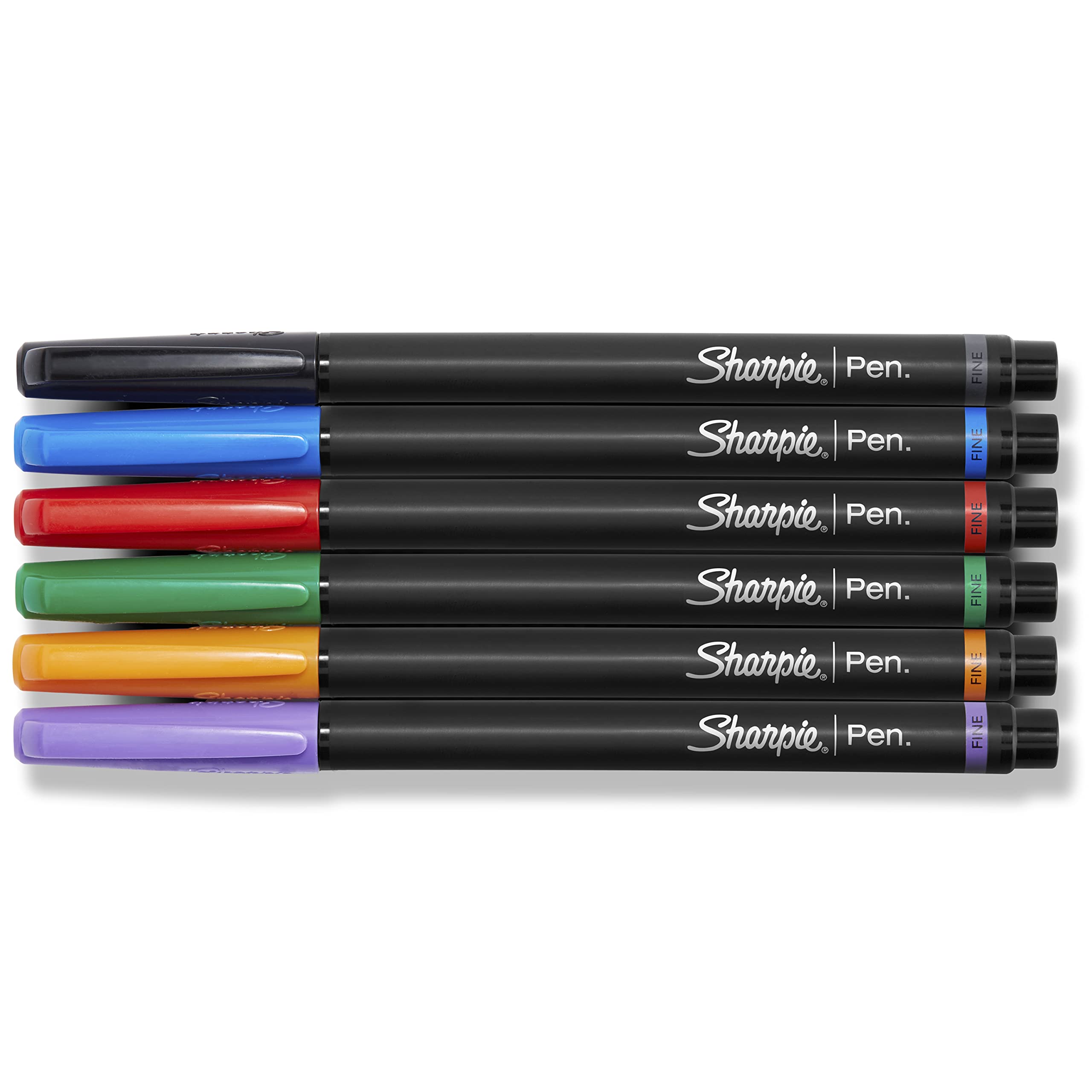 SHARPIE 1976527 Pen, Fine Point, Assorted Colors, 6-Count