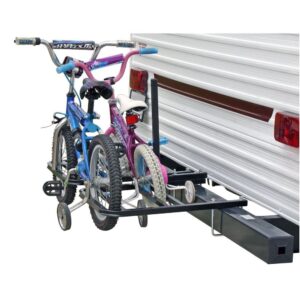 discount ramps elevate outdoor rv or camper trailer bumper bike rack for 1-2 bicycles