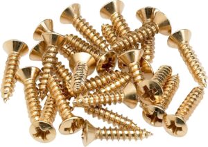 fender pickguard/control plate mounting screws - gold