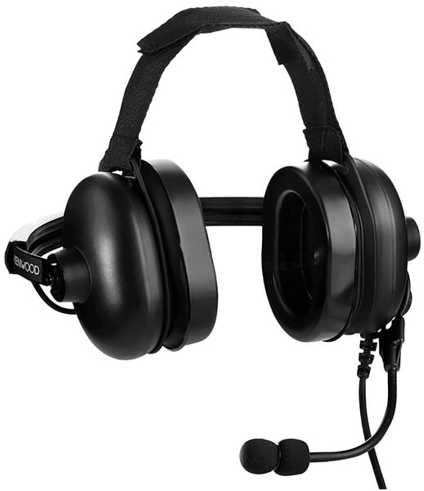 Kenwood KHS-10-OH Noise Reduction Over-The-Headset with Noise Cancelling Boom Microphone and in-Line PTT, NRR 24 db