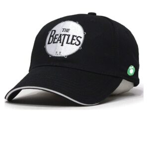 the beatles classic drum band logo official black strapback baseball cap size one size