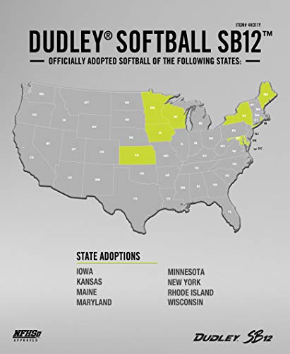 Dudley NFHS SB 12 Fastpitch Softball-12Pack , Yellow