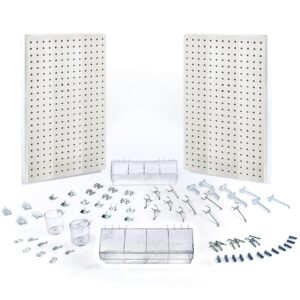 Azar Displays 70-Piece Pegboard Organizer Kits, White