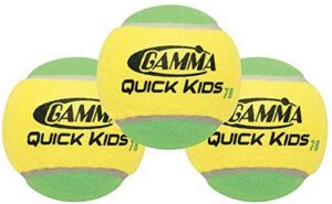 gamma sports kids training (transition) balls, yellow/green, quick kids 78, 12-pack