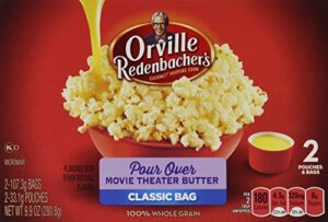 orville redenbacher's gourmet microwave popcorn, pour-over, movie theater butter, 2-count (pack of 6)