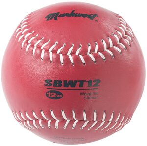 markwort weighted 12 ounce softball-leather cover, maroon