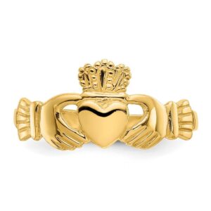 14k Yellow Gold Polished Ladies Irish Claddagh Celtic Trinity Knot Ring Size 7 Jewelry for Women