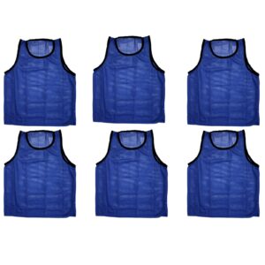 bluedot trading adult blue scrimmage training vest sports pinnie in nylon mesh for all kinds of sports soccer, football, basketball, lacrosse, 6 pack