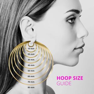 925 Sterling Silver Hollow Polished Large Bamboo Hoop Earrings 1.25 Inch Diameter for women teens