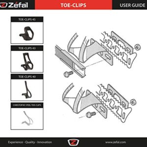 Zefal "Cristophe Mountain Bicycle Half Toe Clips, L/XL, Black