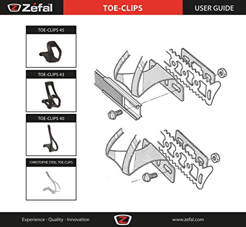 Zefal "Cristophe Mountain Bicycle Half Toe Clips, L/XL, Black