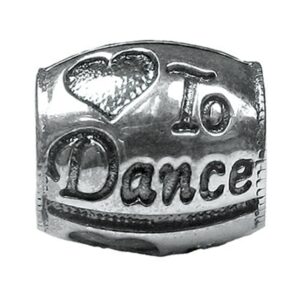 Zable Sterling Silver I Heart To Dance Compatible Bead/Charm