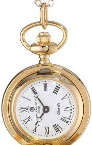 Charles-Hubert, Paris Women's 6764 Gold-Plated Quartz Pendant Watch