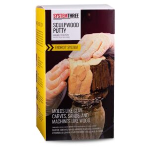 system three 1600k20 sculpwood putty kit, 0.5 gallon, brown