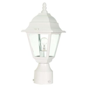 nuvo 60/546 one light post mount, 14 inches, white