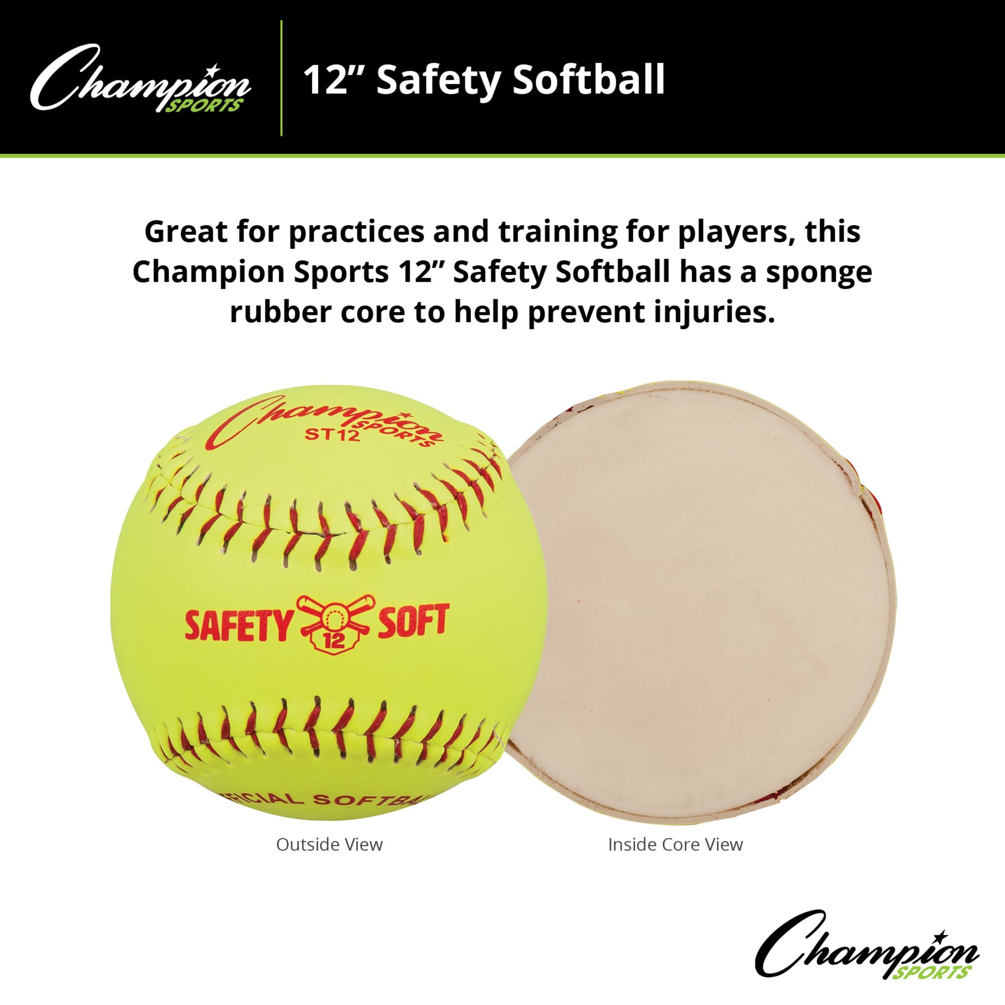 Champion Sports Safety Softballs, 12"